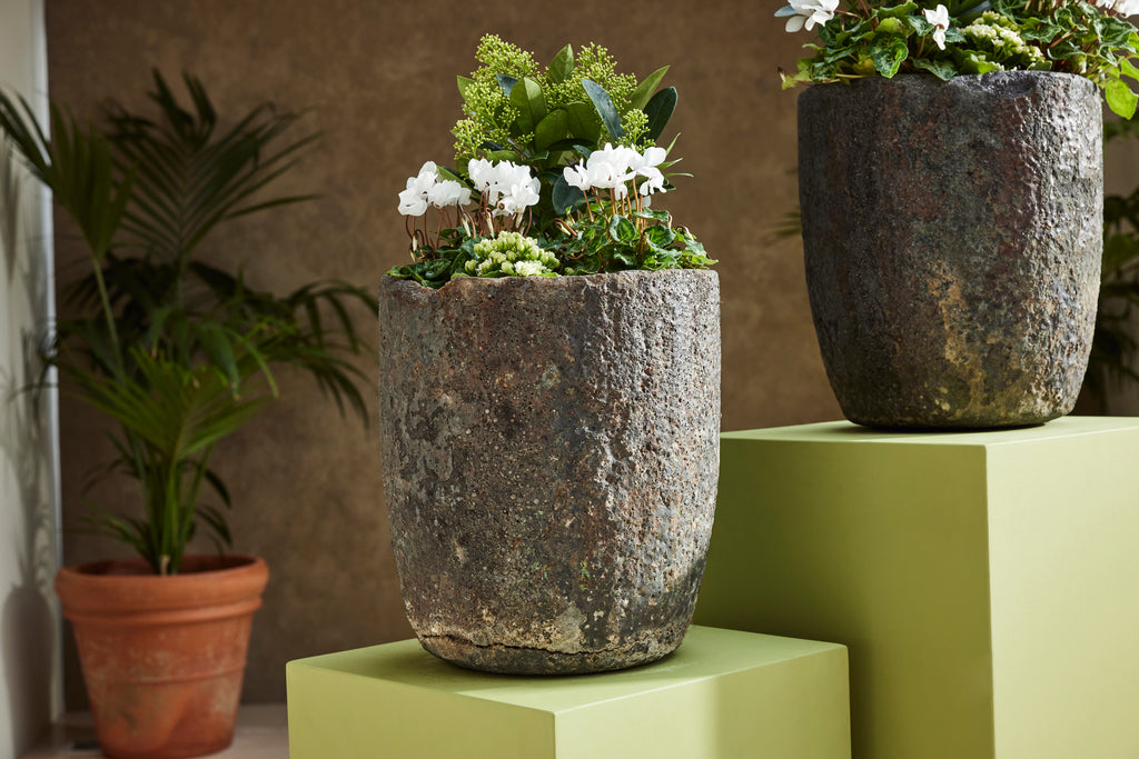 Pair Of Foundry Pots Garden Antiques Violet Grey