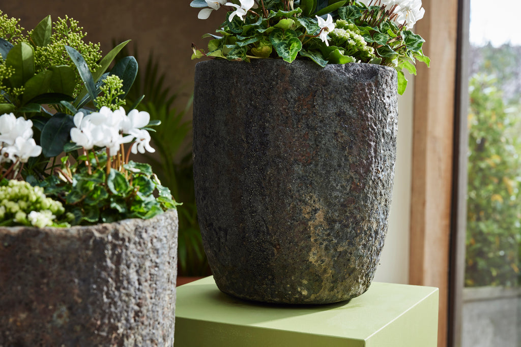 Pair Of Foundry Pots Garden Antiques Violet Grey