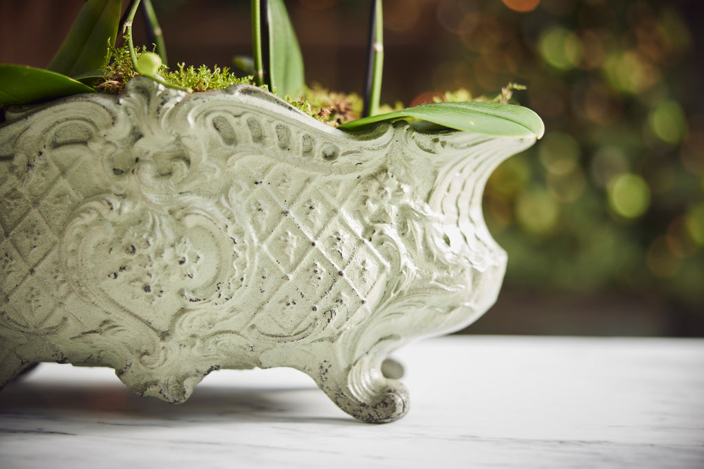 Decorative Cast iron Jardiniere | Garden Antiques | Violet Grey