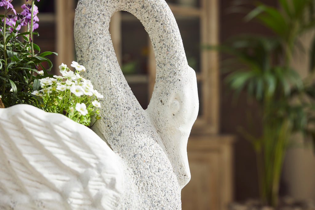 1960s Italian Swan Planters | Garden Antiques | Violet Grey