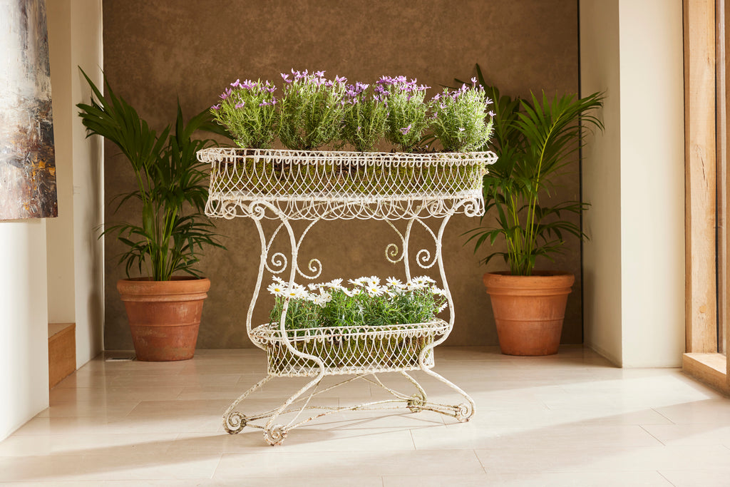 1920s Wireframe Jardiniere | Garden Antiques | Violet Grey