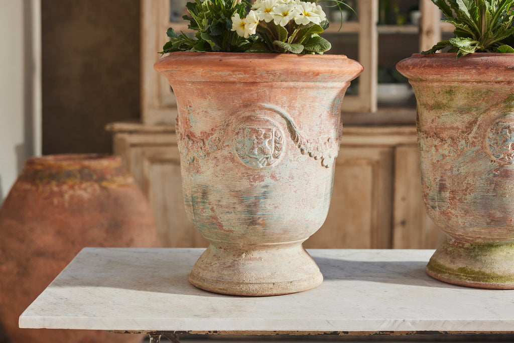 Pair of Italian Terracotta Planters | Garden Antiques | Violet Grey