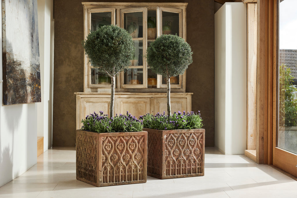 Pair of Square Italian Planters | Garden Antiques | Violet Grey