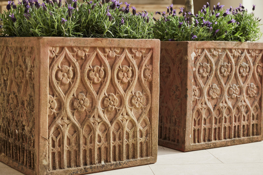 Pair of Square Italian Planters | Garden Antiques | Violet Grey