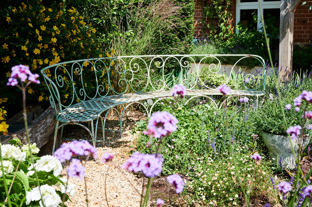Curved Chateau Bench | Garden Antiques | Violet Grey